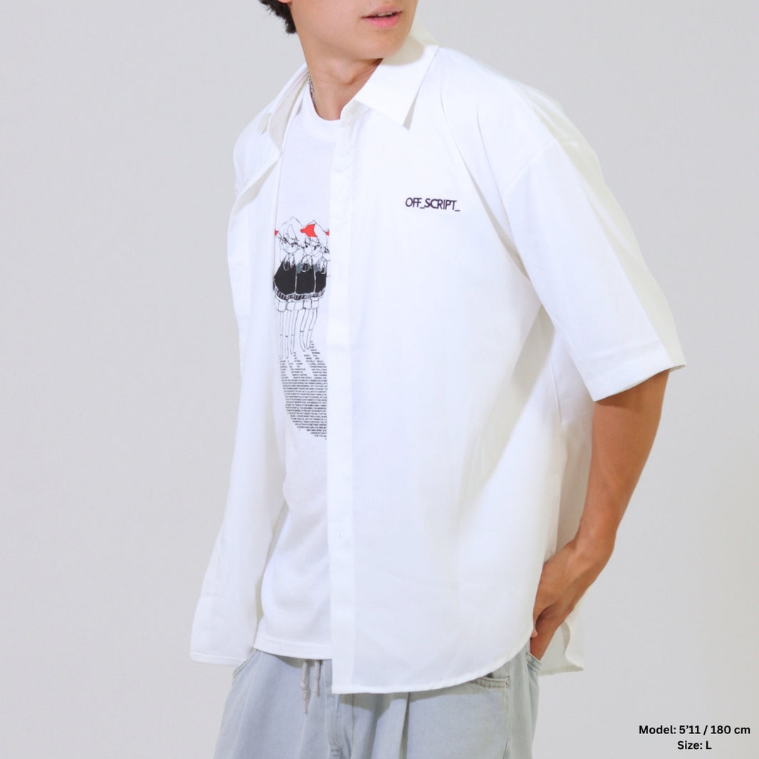 White Short Sleeve Collar Shirt - Aira No.2 (Save 10%) – OFF SCRIPT